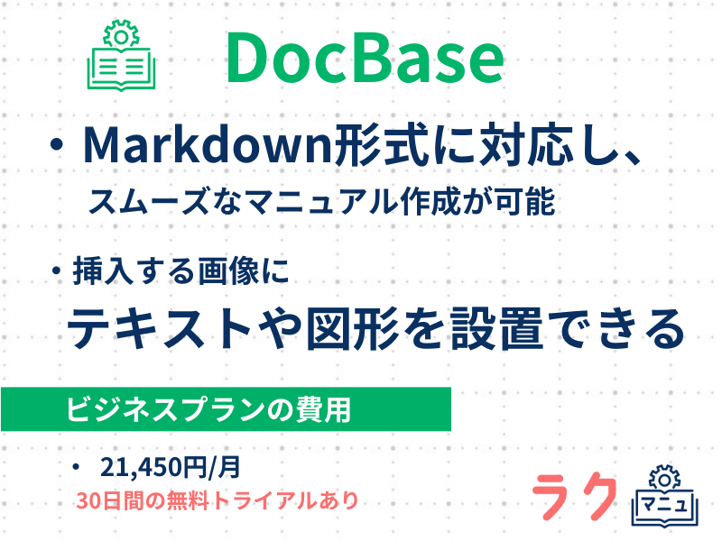 マニュアル作成ツール「DocBase」の特徴や評判、導入事例、費用を紹介│ラクマニュ